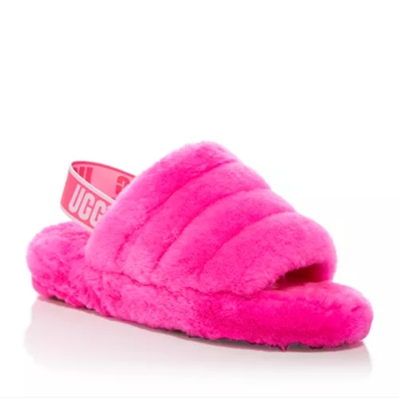 UGG | Shoes | Uggs Womens Hot Pink Fluff Yeah Slide Slippers Size 6 ...
